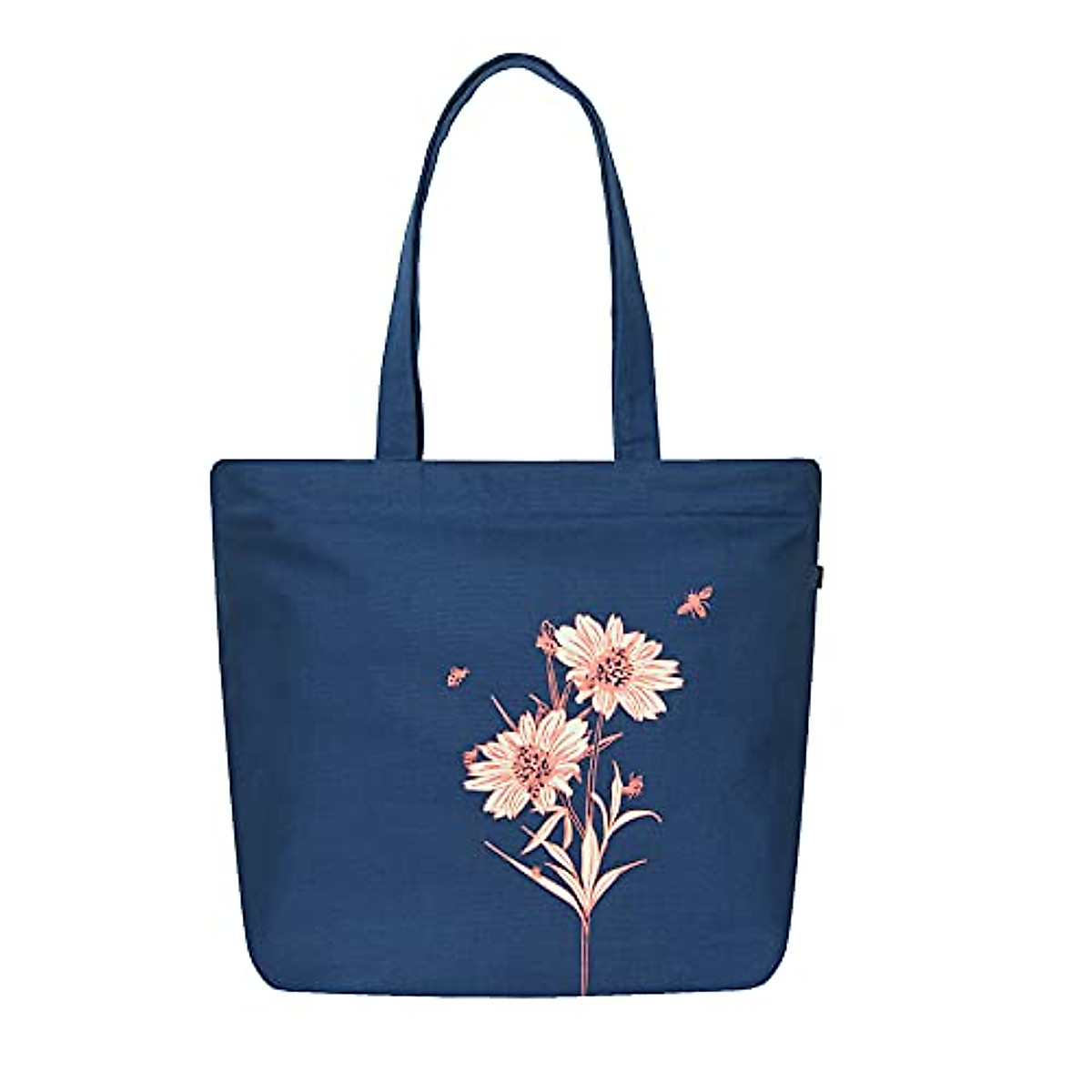 Canvas Tote Bag with Zipper, Eco-Friendly Large Travel Tote Bags for Women for Shopping, Work & Beach