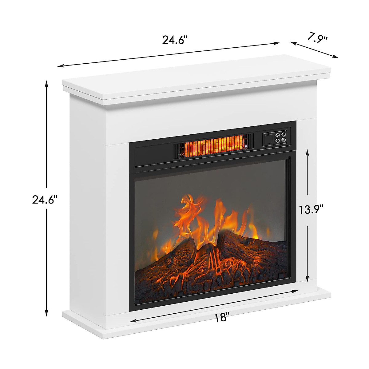 sogesfurniture Fireplace, White Fake Fireplace, Fireplace Mantel, Electric Fireplace with Mantel for Bedroom, Home Office, Living Room