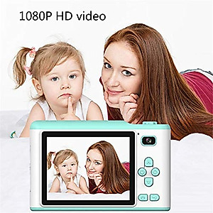 2.8 Inch Children Boy Camera Toy Digital Camera Touch Screen Mini Camera Recording 8.0MP Double Lens Children Camera Birthday Gift (Memory Card + 16G),Blue