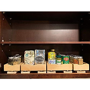CabinetRTA Wood Pull Out Spice Rack Organizer for Cabinet - 5.5"(W) x 10"(D) x 2"(H) for Upper Kitchen Cabinets and Pantry Closet, for Spices, Sauces, Canned Food etc…