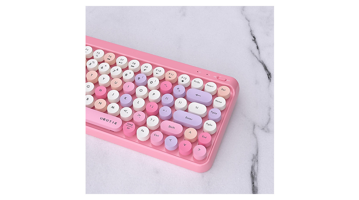 UBOTIE Colorful Wireless Bluetooth Mini Keyboard for PC & Phone
