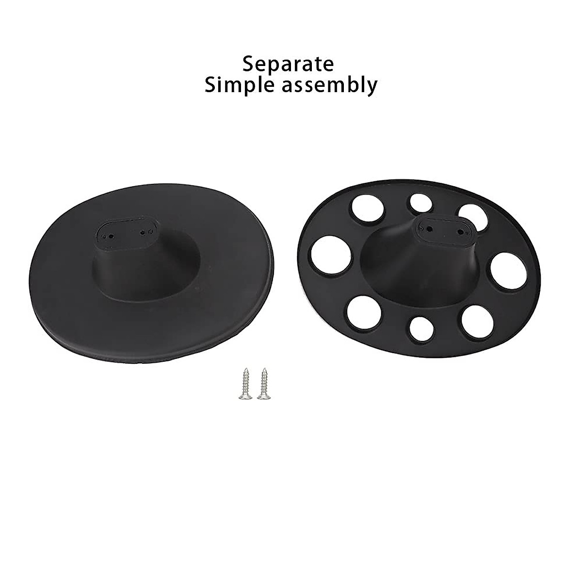 HURRISE Hair Brush Holder Stand,Plastic Round Hair Brush Comb Holder Display Rack Hair Styling Brush Stand Shelf Accessories(Black)