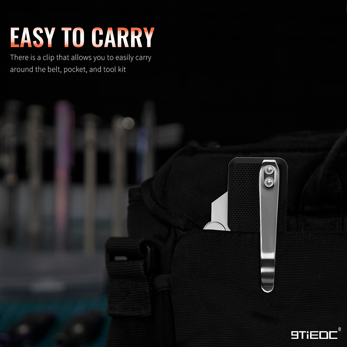 9TiEDC Folding Utility Knife,G10 Handle Heavy Duty Safety Box Cutter,Razor Knife & EDC Pocket Knife with Extra 10PC Blades,Perfect for Household Tools,Office,Factory,Outdoor Use.