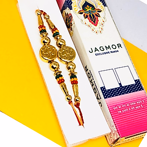 WhopperIndia Set of Two Rakhi, Om Design Rakhi Thread, Raksha bandhan Gift for Your Brother, Color Vary and Multi Design