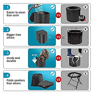 FQFMO Portable Camping Toilet with Lid, Portable Toilet for Adults, Foldable Car Travel Toilet Adults Potty with Carry Bag for Camping, Hiking, Boat, Long Trips, Fishing, Beach