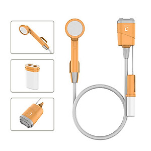 Portable Camping Shower, Handheld Camp Pump with Rechargeable 4400mAH Battery and 130LM Lighting Device for Outdoor Camping,Hiking,Traveling