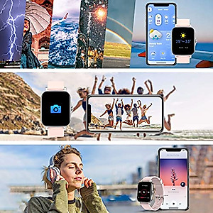 Smart Watches for Women (Answer/Make Call),IP68 Waterproof Smartwatch with Call and Text 1.7" Fitness Tracker for Android iOS Phones Health Watch with Sleep Tracker Sports Watch with Step Counter GPS