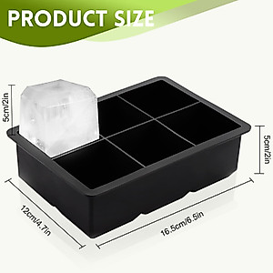 Ice Cube Trays Silicone,2 Pack Large Square Ice Cube Molds with Removable Lids,Stackable Big Ice Trays for Freezer,Ice Maker Reusable and BPA Free for Whiskey, Cocktail, Chilled Drink