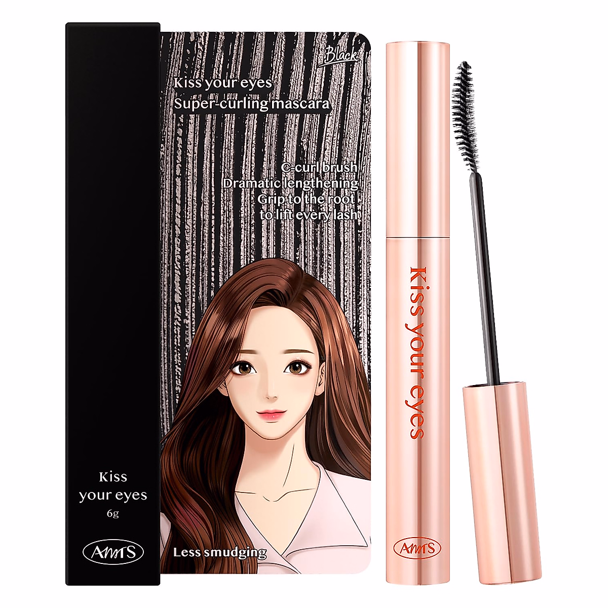 AMTS x Webtoon True Beauty, Natural Lengthening Black Mascara Volume and Length, Tubing Mascara Waterproof, Lash Extension, No Smudge, No Flaking, Korean Makeup Kbeauty Kdrama