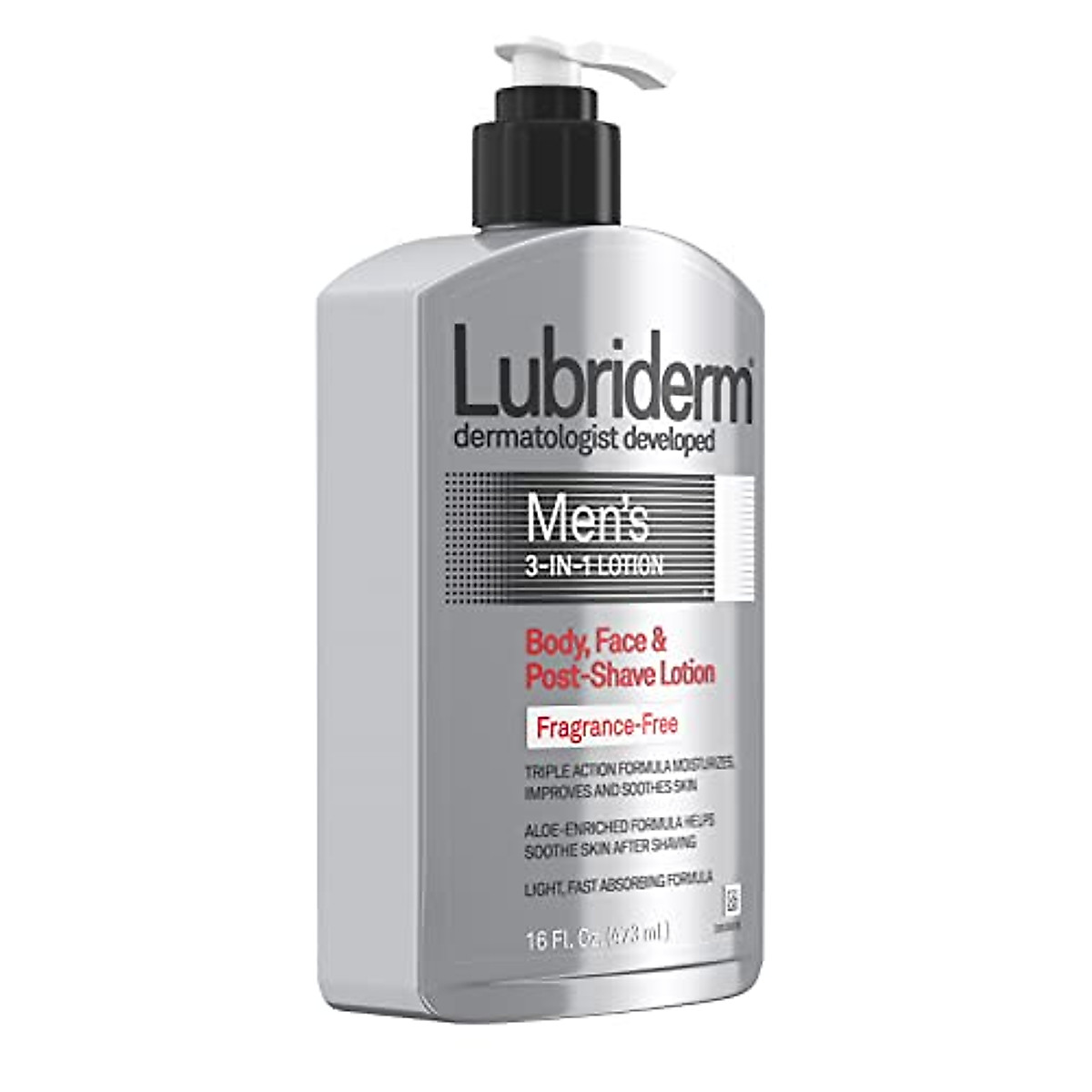 Lubriderm Men's 3-In-1 Moisturizing Body Lotion with Aloe, 16 fl. oz