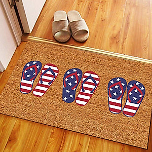 MOMOBO Funny Doormat Custom Indoor Doormat -Flip Flop American Flag Doormat Funny Front Mats Home and Office Decorative Entry Rug Garden/Kitchen/Bedroom Mat Non-Slip Rubber 23.6 x15.7 Inch