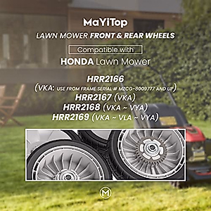 MAYITOP Lawn Mower Wheels For Honda lawnmower 44710-VL0-L02ZB, 42710-VE2-M02ZE Front & Rear Wheels Replacement Set of 4