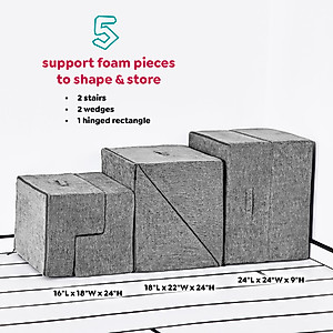 Yourigami Kids and Toddler Play Gym, Playroom Couch Set, Durable Modular Design, Mountain Gray