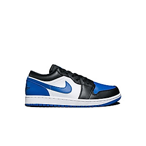 Jordan Men's Air 1 Low White/Royal Blue-Black-White (553558 140) - 12
