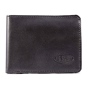 Big Skinny Men's L-Fold Passcase Leather Slim Wallet, Holds Up to 30 Cards, Black