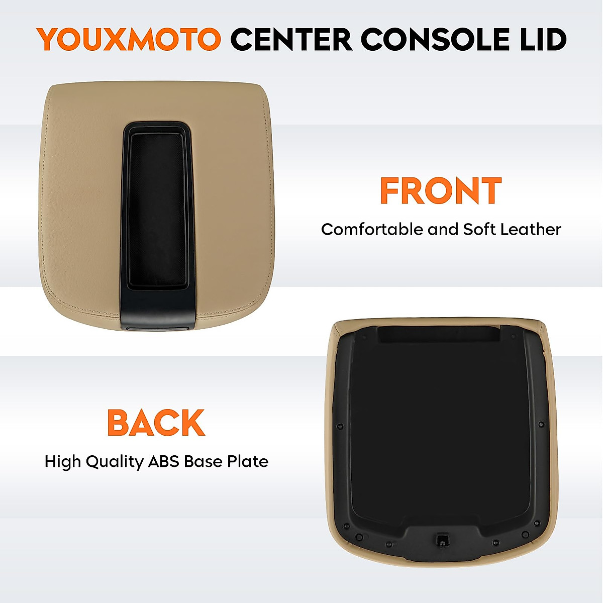 Youxmoto Center Console Lid 2007-2014 Fit for Chevy Silverado 1500 2500 3500/Suburban/Avalanche, Armrest Cover Fit for GMC Sierra 2008 2009 2010 2011 2012 2013, Only fits Full Central Floor Consoles