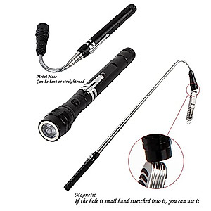 TTSLVS Gifts for Dad&Men Fathers Day,Magnetic Pickup Tool with LED, Telescoping Magnet Flashlight Pickup Stick Cool adget,Thanksgiving Day Christmas Stocking Stuffers Gift for Husband Boyfriend,Blue