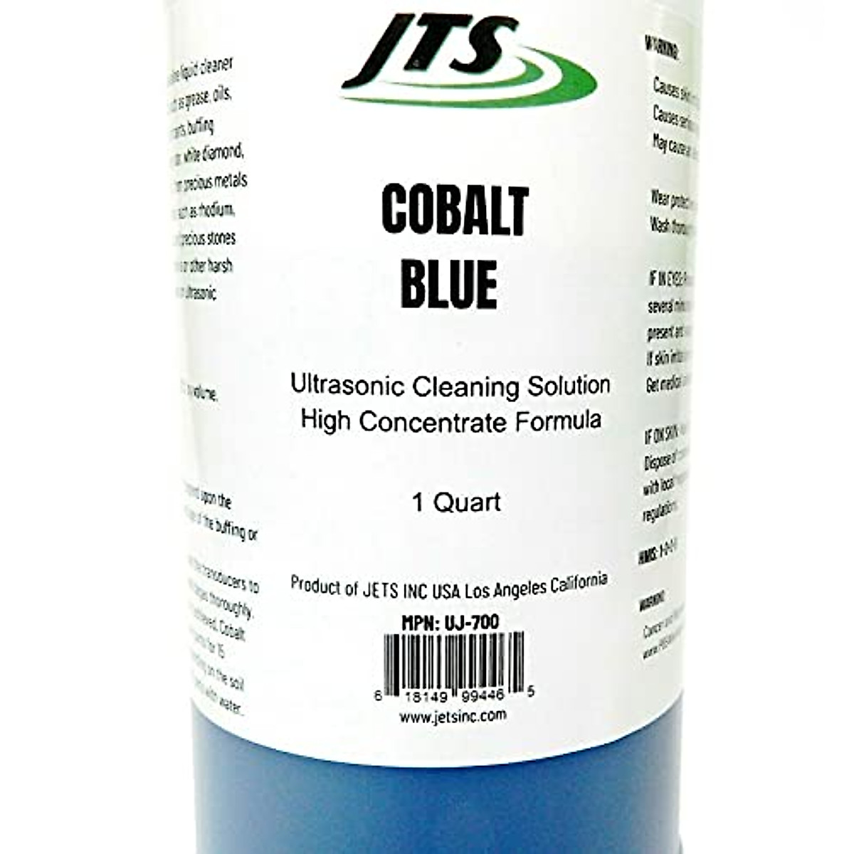 JTS Jewelry Ultrasonic Cleaning Solution Cobalt Blue 1 Quart Clean Jewelry Compounds Made in USA