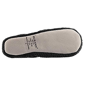 isotoner womens Chevron Microterry Ballerina House Slipper With Moisture Wicking and Suede Sole for Comfort Ballet Flat, Navy Blue, 6.5-7.5 US