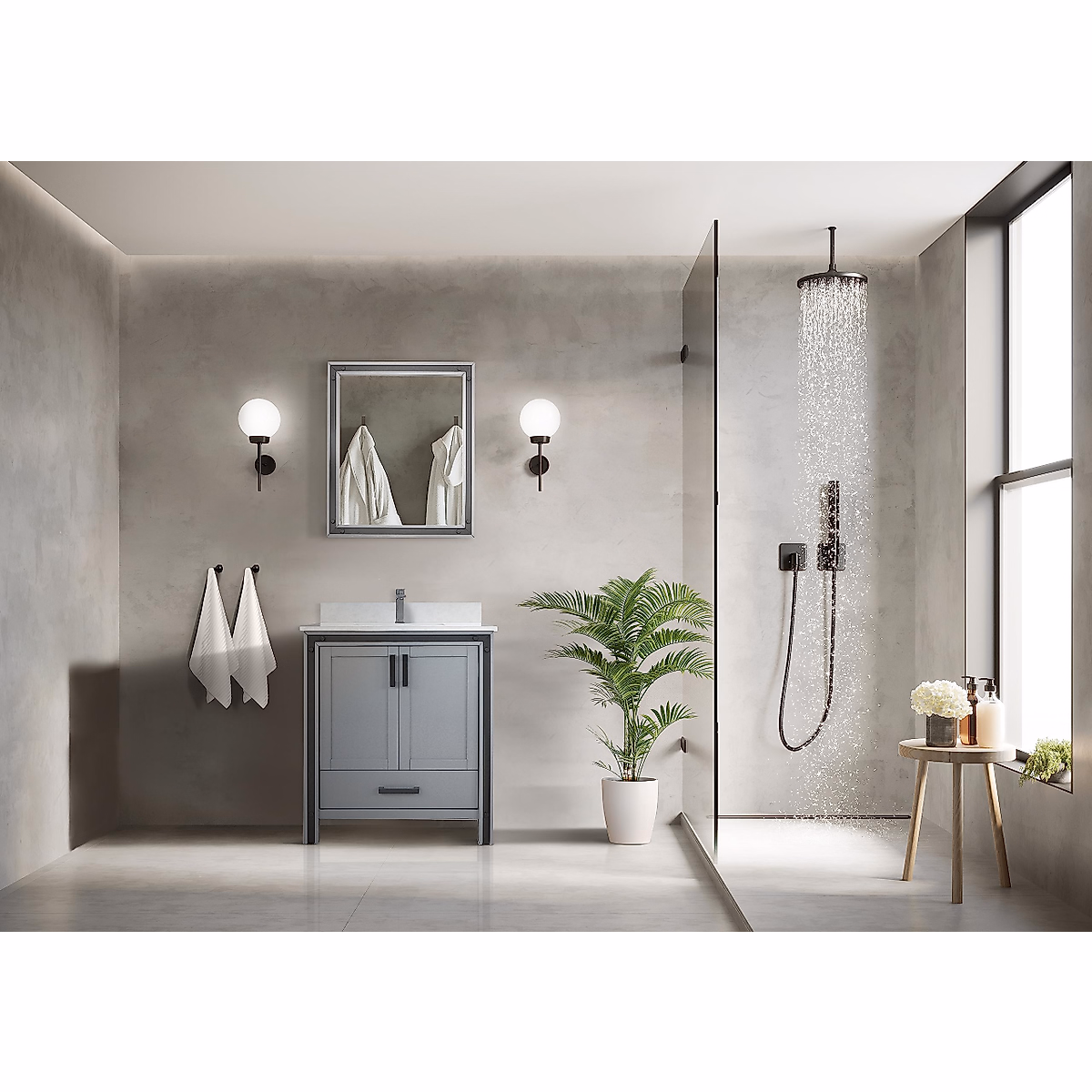 Bell+Modern Augustine 30 in W x 22 in D Dark Grey Bath Vanity