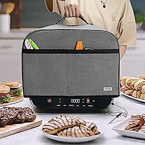 Luxja Dust Cover for Ninja Foodi Smart XL Grill (FG551), Cover with Accessories Storage Pockets, Gray