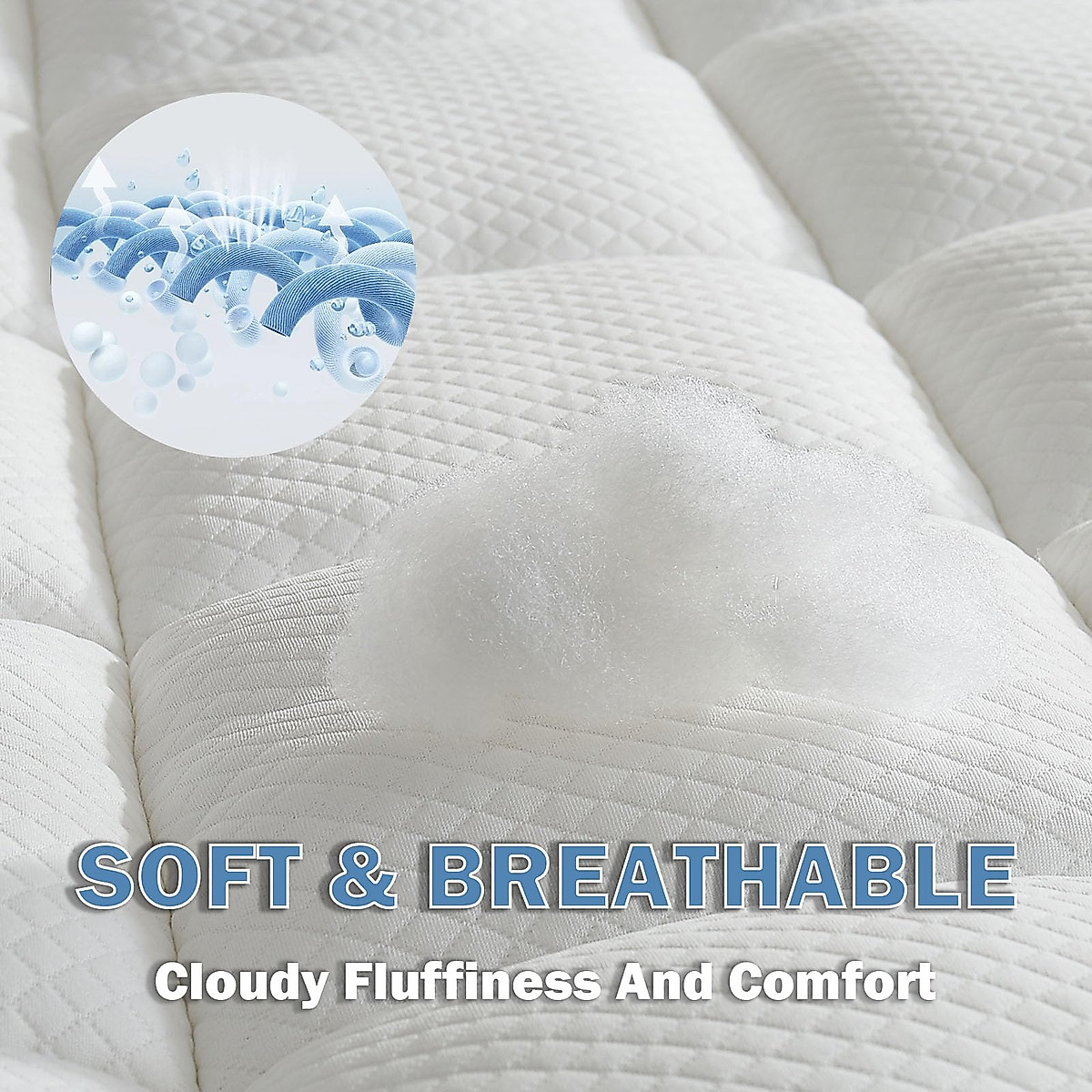 Mattress Topper Queen - Thick Mattress Topper Cover for Back Pain - Extra Firm Mattress Pad - Pillow Top Mattress Protector - Breathable Bed Topper - 8-25 Inch Deep Elastic Pocket - White