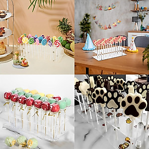 KEHHVCY Cake Pop Stand for Drying, 21 Hole Lollipop Stand and Cake Pop Holder Stand, Acrylic Cake Pop Resting Tray and Lollipop Holder Stand, Cake Pop Display for Various Party Activities