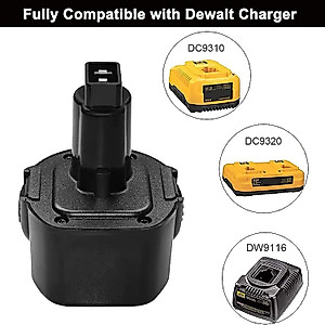 SHGEEN 2 Pack 4800mAh Ni-MH for Dewalt 9.6 Volt Battery DW9062 DW9061 DW926 DC750KA DW955K DW955 DW926K DW902 DW050 DE9062 DE9061 DE9036 Replacement for Dewalt 9.6v Battery
