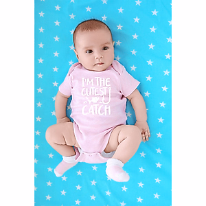 CBTwear I'm the Cutest Catch Baby Bodysuit - Adorable Boy Girl Romper Clothing Funny Cute Infant Outfit (6 Months, Pink)