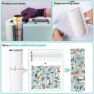 GO2CRAFT Basic Tool Set for Mug Press, 14Pcs Tool Set for Mug Tumbler Press with 3Pcs Sublimation Tumbler Wraps,Silicone Cup Cradle with Built-in Slot&Tape Dispenser, Big Bundle for DIY Gifts, Craft