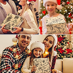 BOLIANNE Brown Christmas Wrapping Paper for Men Women Kids - Rustic Xmas Gift Wrap Paper for Holiday New Year Party - Vintage Design, 6 Large Sheets, 27 x 37 Inch, High Gloss