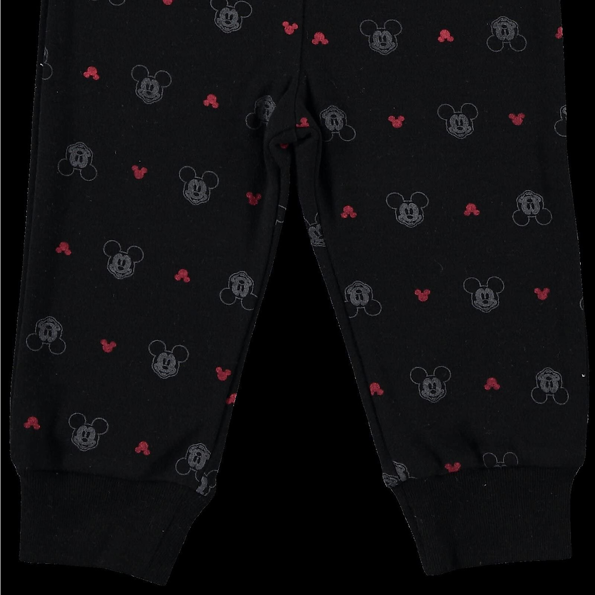 Disney Mickey Mouse Newborn Baby Boys 4 Piece Outfit Set: Bodysuit Pants Bib Hat Red/Black 3-6 Months