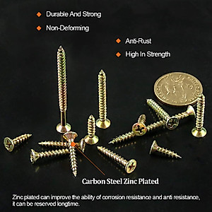 Rustark 420 Pcs [#7 5/8'' to 2-1/2''] Zinc Plated Coarse Thread Phillips Drywall Screws with Bugle Head Assortment Kit for Drywall Sheetrock and Wood