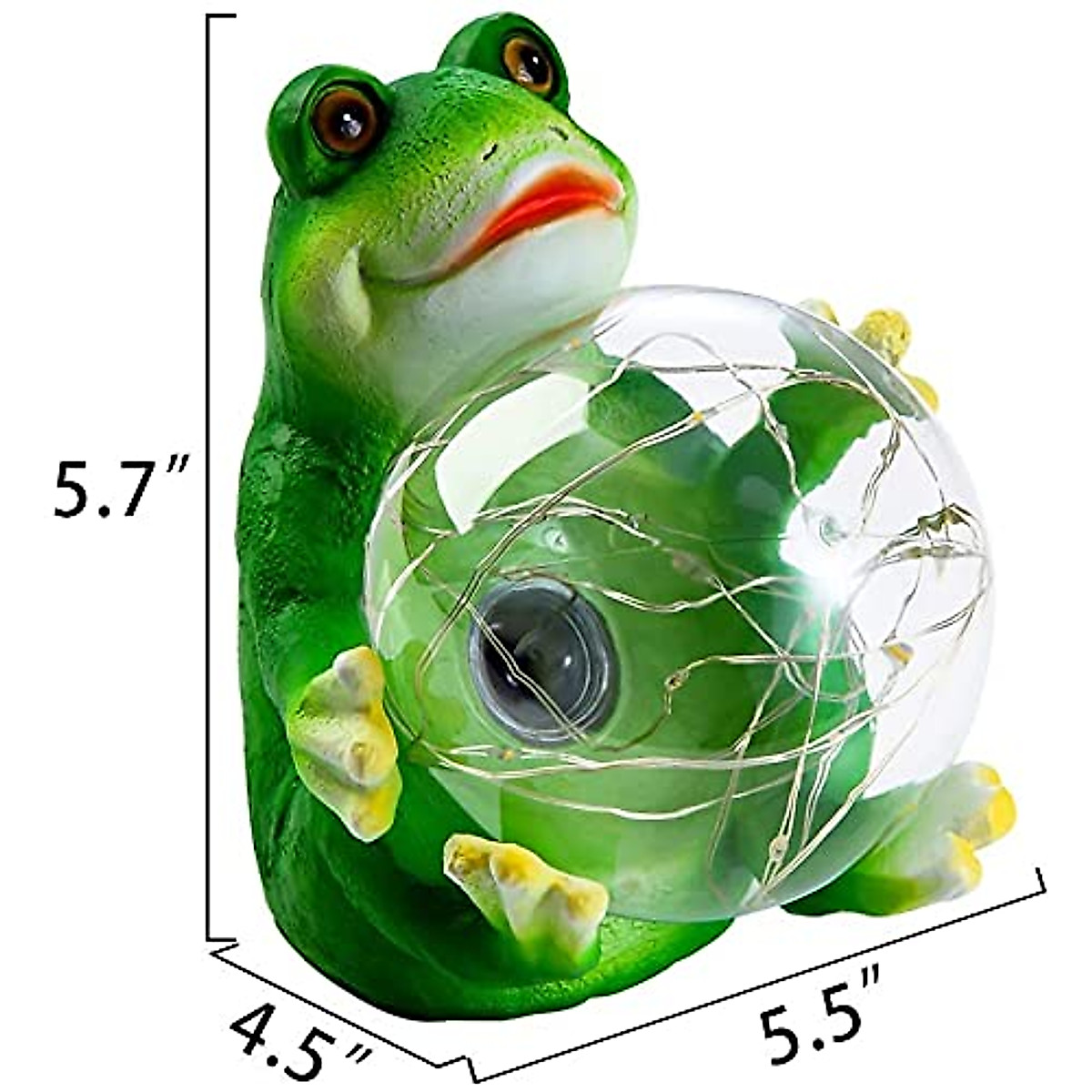Garden Decor Adorable Frog Garden Sculptures & Statues Perfect Yard Art Gift Solar Garden Statues Create a Vibrant Landscape for Garden, Courtyard, Lawn, Walkway (1 PCS)