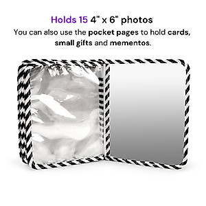 My First Photo Album for Baby with Adorable Giraffe Family, Soft Fabric Cover, Holds 15 Photos, Wipeable Pages, Baby Safe Mirror by Genius Baby Toys