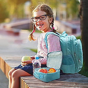 Unicorn Backpack and Lunch Box for girls School Backpack for Girls Unicorn Bookbag Set with Chest Strap Lunch Box and Pencil Bag Preschool Kindergarten Backpack Set