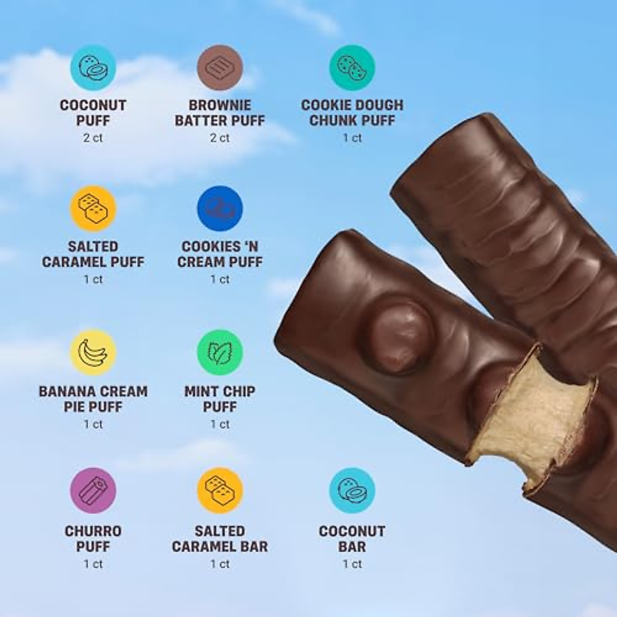 Built Protein Bars Variety Pack, High Protein Bars, On-the-go Snacks, Breakfast Bar, Mixed Sampler: 12 Pack