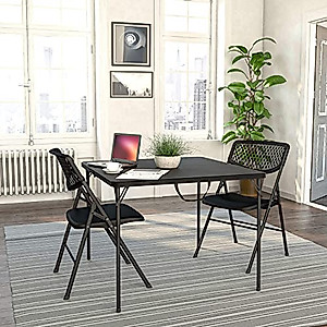 COSCO XL 38.5" Fold-in-Half Card Table w/ Handle, Black, Indoor & Outdoor, Portable, Wheelchair Accessible, Camping, Tailgating, & Crafting Folding Table