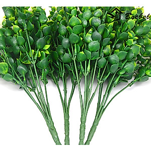 Beebel Artificial Flower Greenery Plants for Home Kitchen Dining Room Hanging Planter Garden,4 Bundles / White