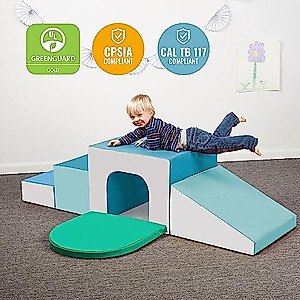 ECR4Kids SoftZone Single Tunnel Maze, Toddler Playset, Contemporary, 6-Piece
