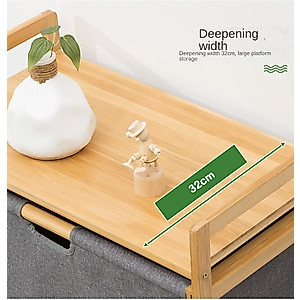 MXHouse 4-Tier Dresser Storage Tower 4 Drawers Sturdy Bamboo Frame with Easy Pull Fabric Bins - Multi-Bin Organizer for Bedroom, Hallway, Entryway, Closets - Natural Bamboo Wood