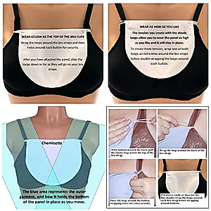 Chemisettes by Anne Modesty Panel Cleavage Cover Mock Cami Black - Grey Size B