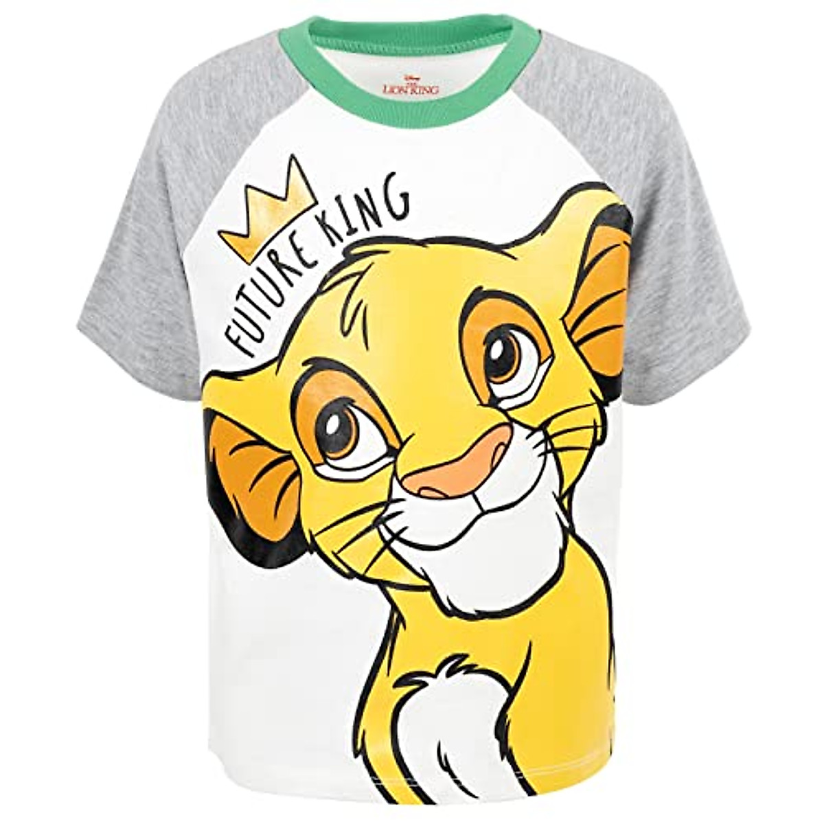 Disney Lion King Simba Toddler Boys Graphic T-Shirt French Terry Shorts Set Green/White 5T