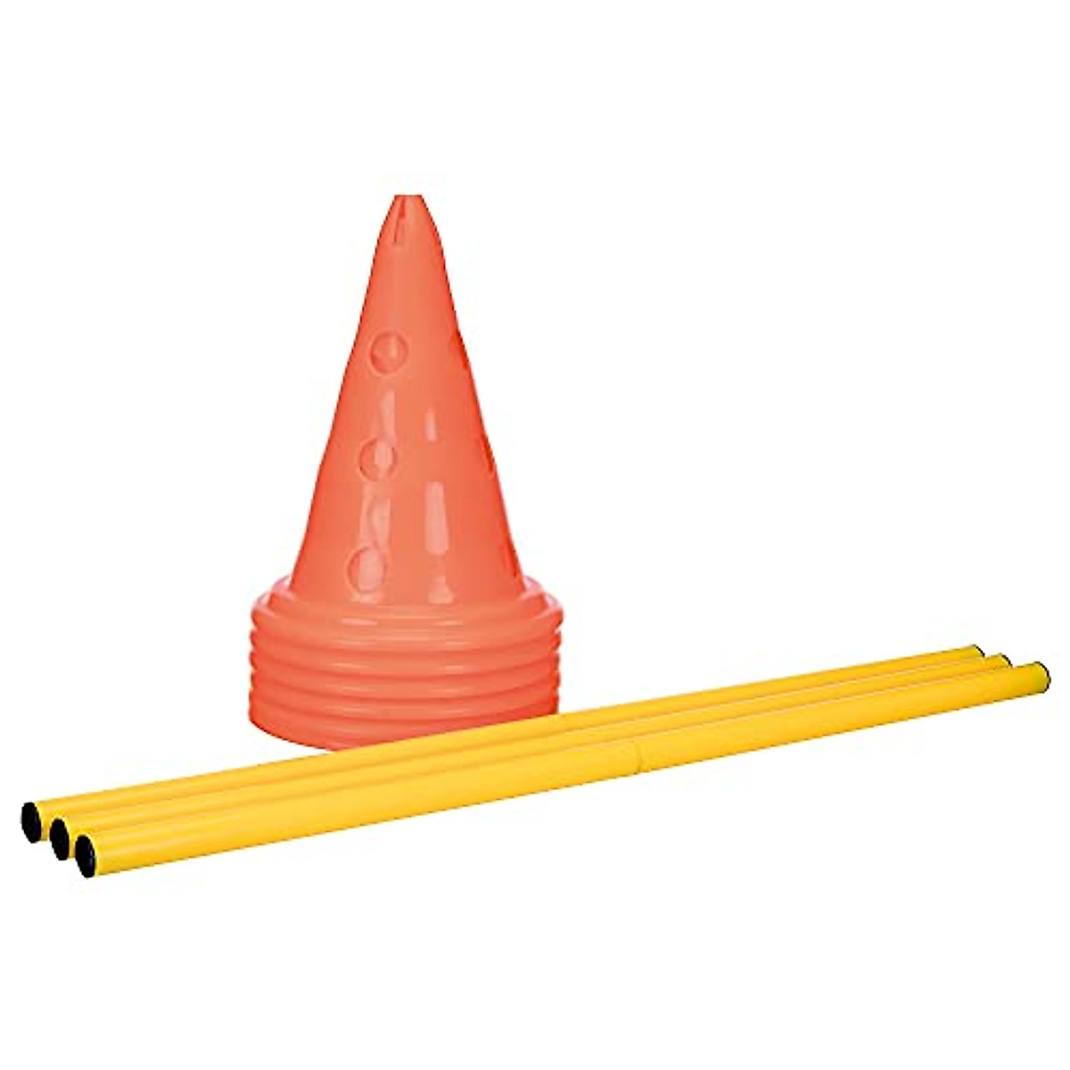 TRIXIE Dog Agility Hurdle Cone Set, Portable Canine Agility Training Set, 6 Exercise Cones with 3 Agility Rods