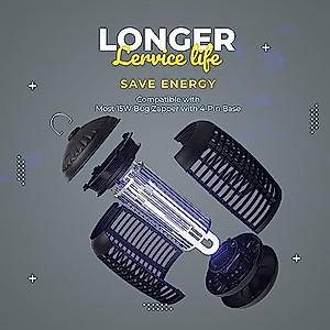 Bug Zapper Replacement Bulb, U-Shaped 15W Four-pin, FUL15W-BL. Dimensions: 7.56 x 1.80 x 0.93 inches