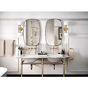 Moen YB0562BG Colinet 2-Light Dual-Mount Bath Bathroom Vanity Fixture with Frosted Glass, Brushed Gold