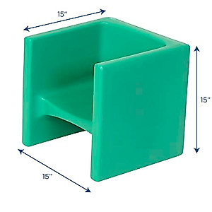 Children's Factory 3-in-1 Cube Chair for Kids, Flexible Seating Classroom Furniture, 1-Pack, Green