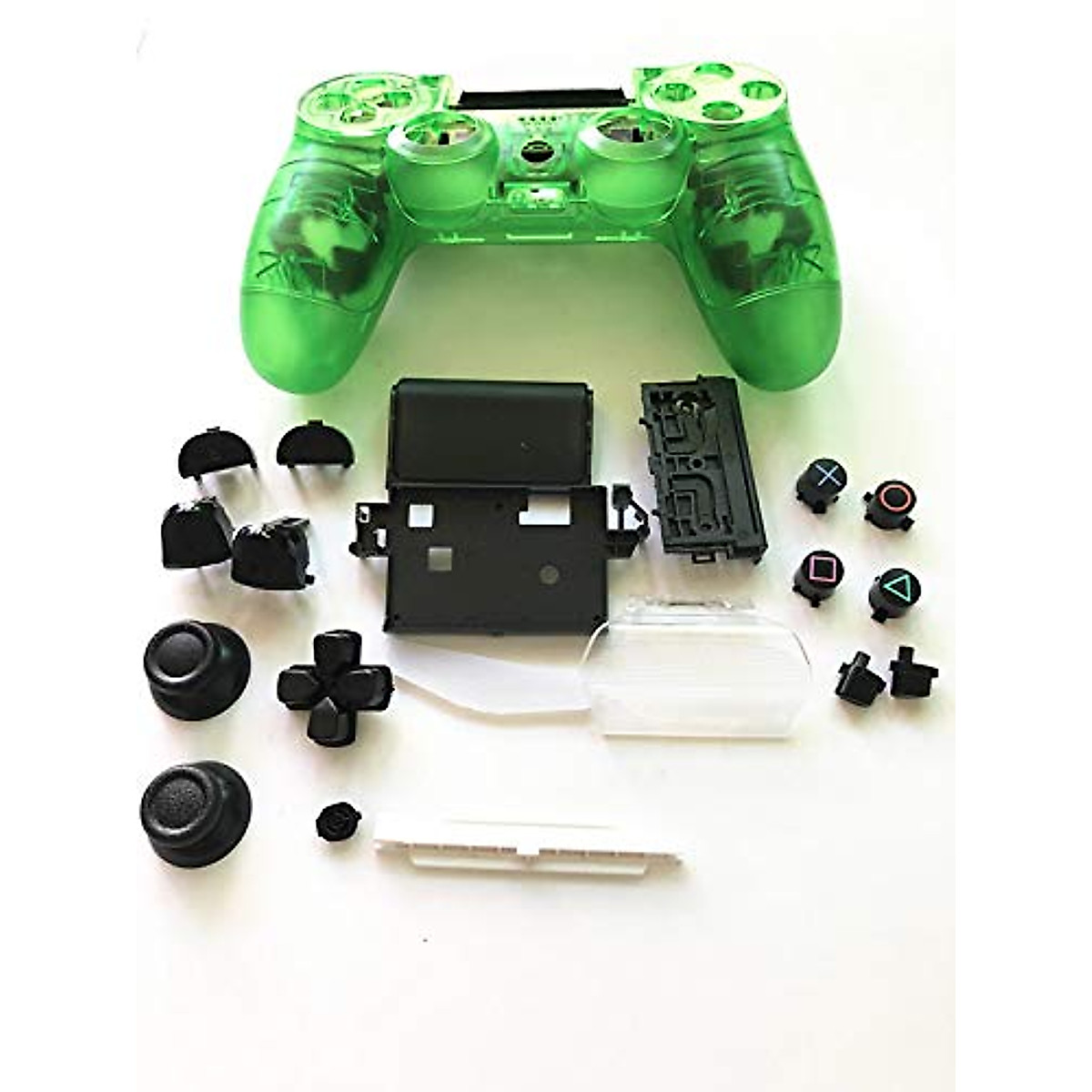 Full Set Protect Housing Shell Buttons Cover Case for PS4 Slim Pro for Playstation 4 DualShock 4 Slim Pro 4.0 JDS-040 JDM-040 Wireless Controller Clear Green