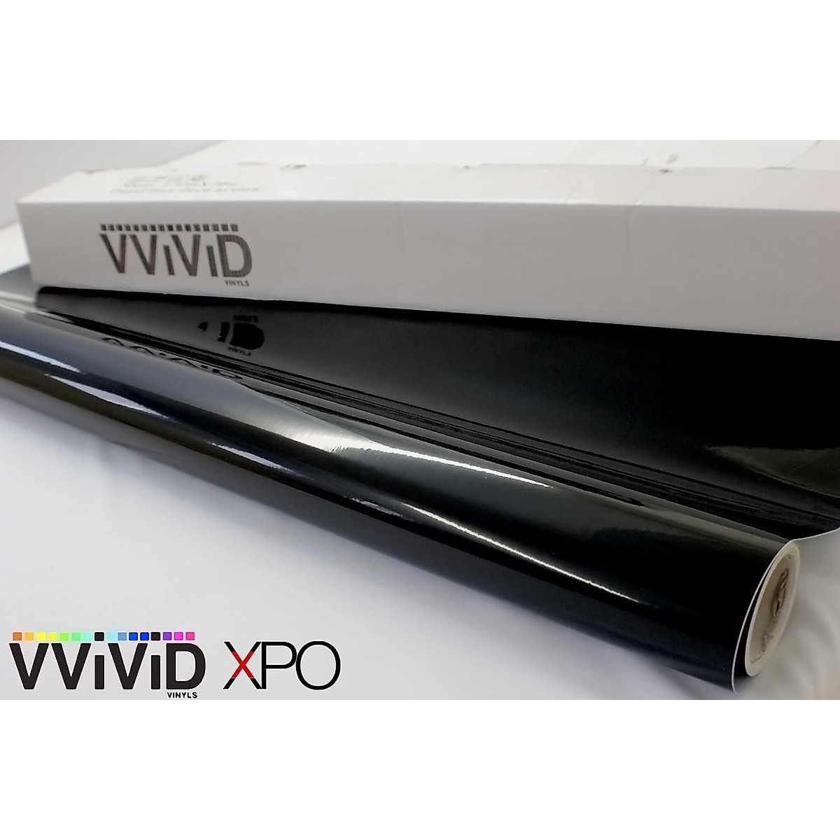 VViViD Gloss Black Vinyl Wrap Adhesive Film Air Release Decal Sheet (1ft x 5ft)