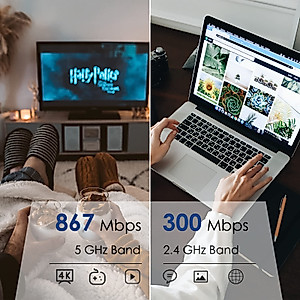 WAVLINK AC1200 WiFi Router Wireless Internet Router for Home, Dual Band Router 2.4GHz and 5GHz with 1000Mbps WAN/LAN Gigabit Ethernet Port, 4 x 5dBi Foldable Antennas, Supports Router Repeater AP Mode